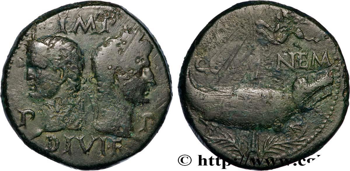 NEMAUSUS - NIMES - AUGUSTUS and AGRIPPA Nîmes (30) c. 10-14 AD. (26,5mm ...