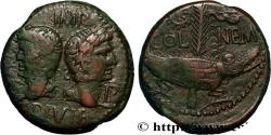 NEMAUSUS - NIMES - AUGUSTUS and AGRIPPA Nîmes (30) c. 10-14 AD. (25,5mm ...