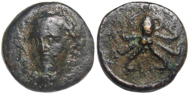 Syracuse Sicily Ae Trias : Octopus | Greek Coins
