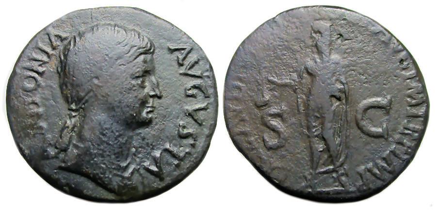 Antonia Minor Ae Dupondius : Claudius Standing | Roman Imperial Coins