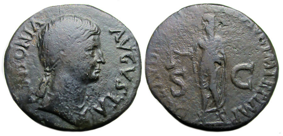 Antonia Minor Ae Dupondius : Claudius Standing | Roman Imperial Coins