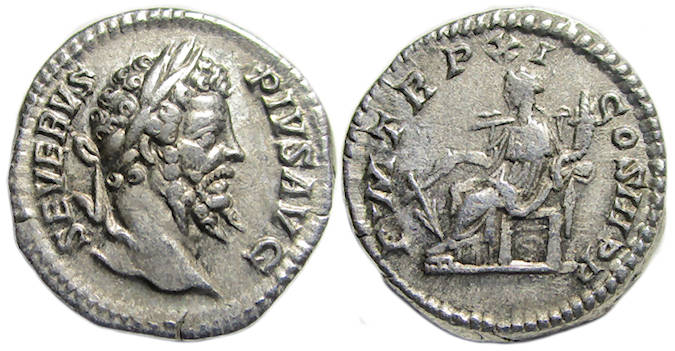 Septimius Severus AR Denarius : Fortuna Seated | Roman Imperial Coins