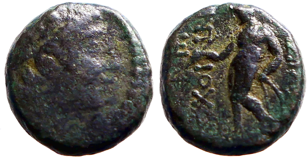 Antiochos III the Great AE11 Apollo / Apollo testing arrow | Greek Coins