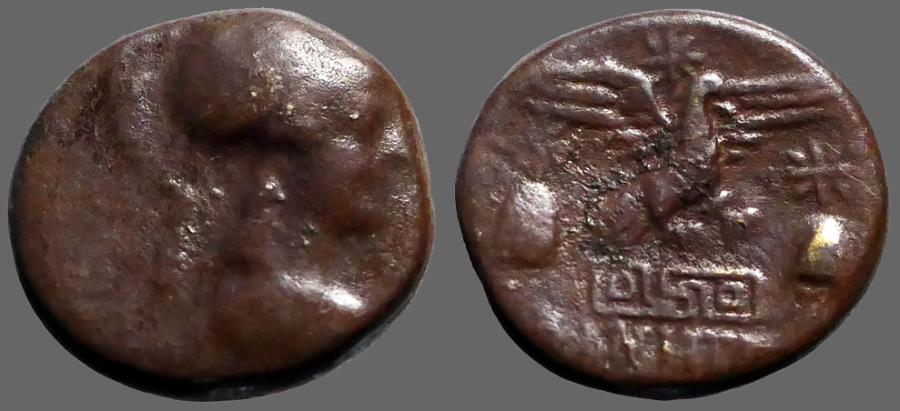 Phrygia, Apameia AE20 Athena / Eagle w. caps of Dioskuri | Greek Coins