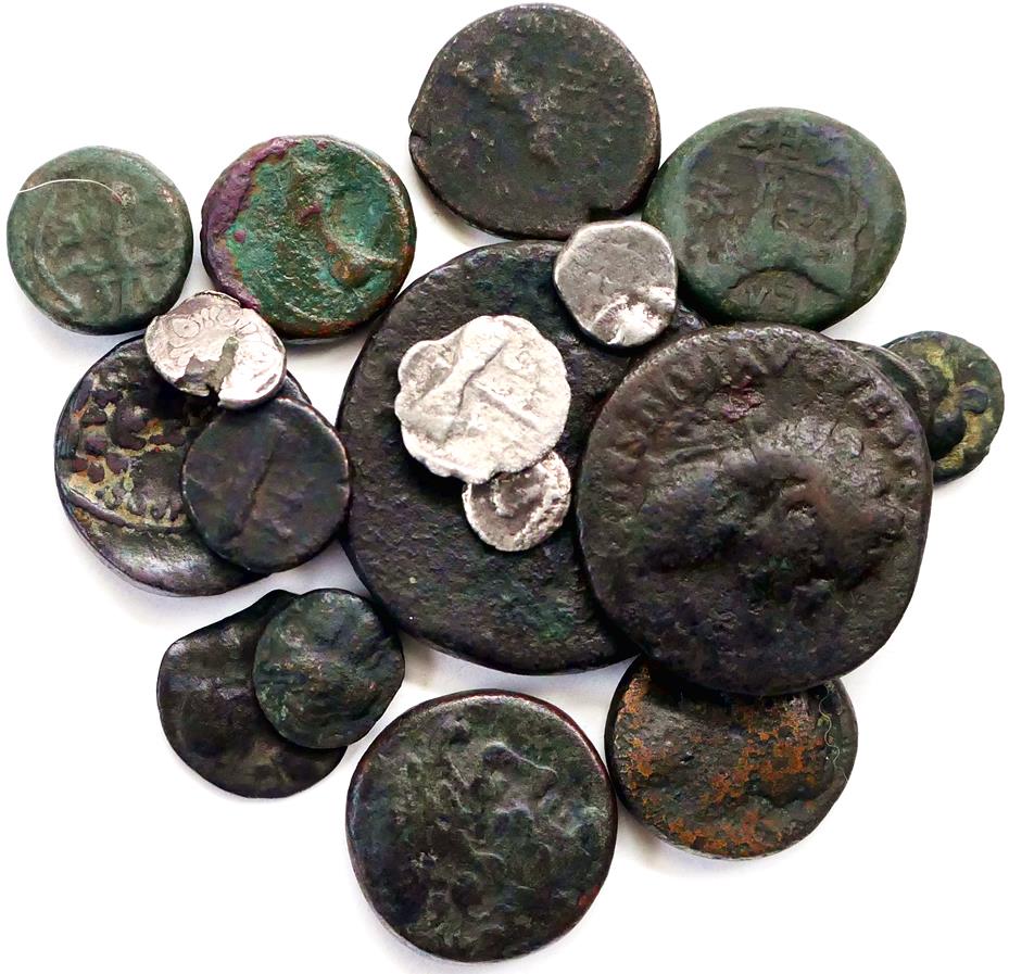 19 ancient coins AE and AR | Lots & Collections