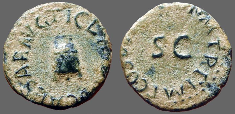 Claudius AE17 Quadrans. Modius / SC | Roman Imperial Coins