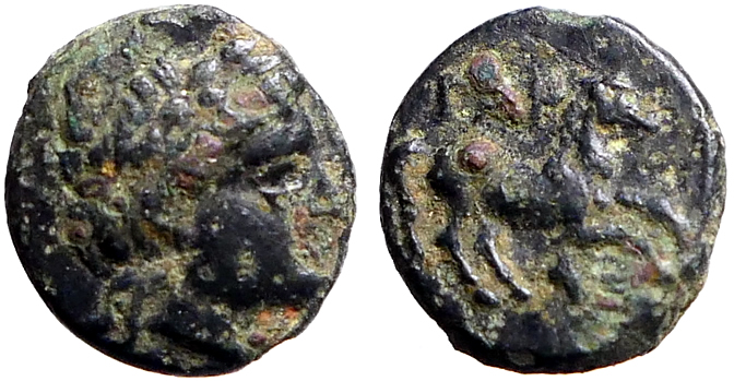 Gargara, Troas AE9.5 Apollo / Horse galloping | Greek Coins