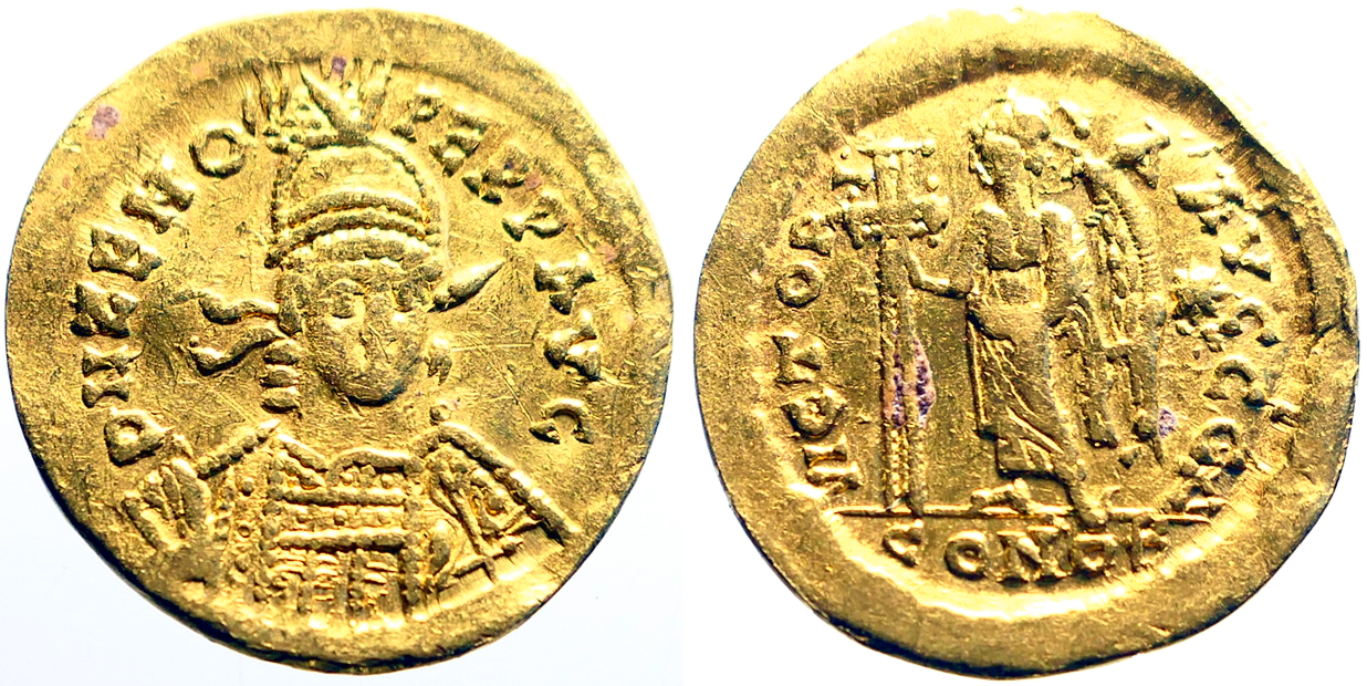 Zeno second reign AV20 Solidus. Constantinople | Roman Imperial Coins