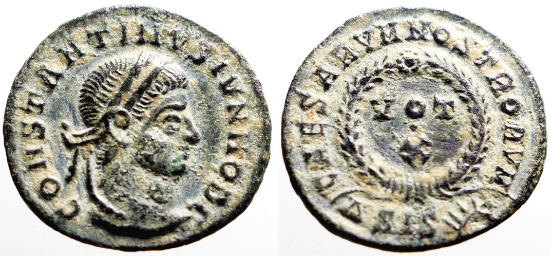Constantine II AE18 Follis. Siscia | Roman Imperial Coins