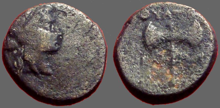 Thyatira, Lydia AE16 Apollo / Labrys | Greek Coins