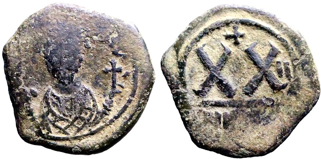 Phocas AE23 half Follis. Nicomedia. yea 2 | Byzantine Coins