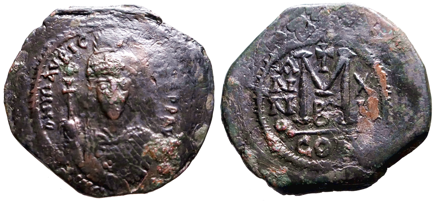 Maurice Tiberius AE32.6 Follis. Constantinople. year 15 | Byzantine Coins