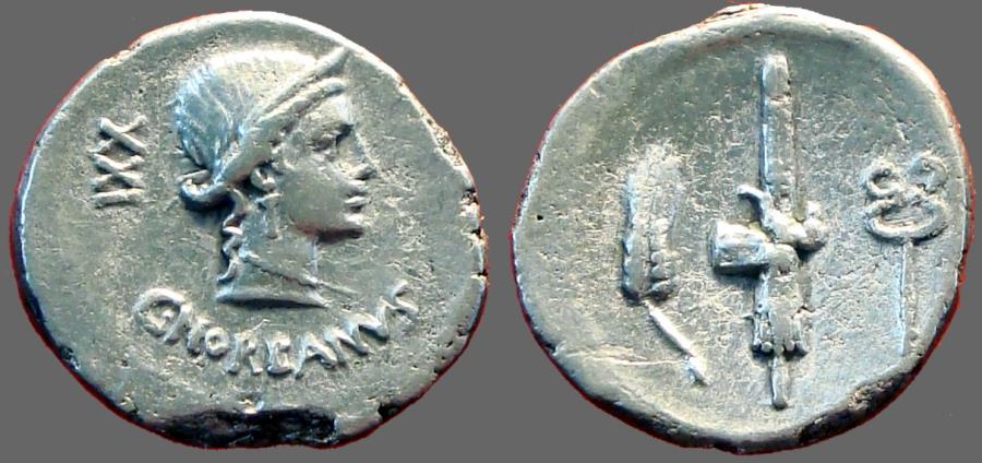 C. Norbanus AR Denarius. Venus / Wheat, fasces, caduceus. Rome Mint