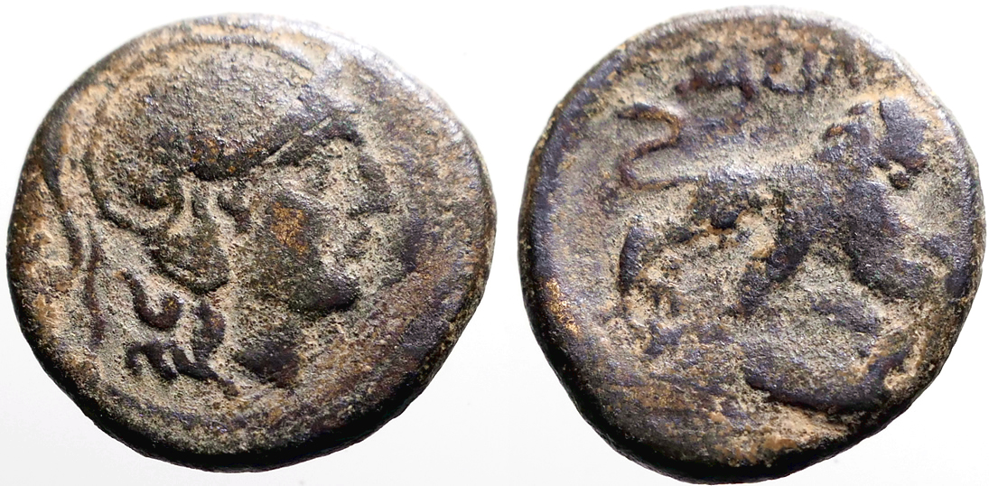 Thrace, Lysimacheia AE19 Athena / Lion springing | Greek Coins