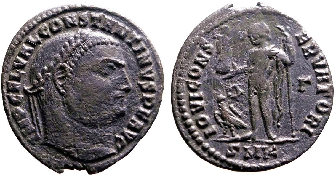 Constantine AE21.5 Follis. Jupiter | Roman Imperial Coins