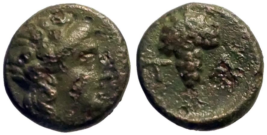Aeolis, Temnos AE11.5 Apollo / Grape bunch | Greek Coins