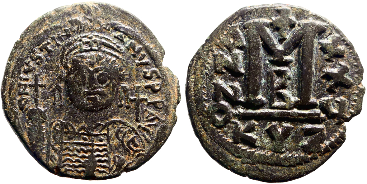 Justinian I AE33 facing bust Follis. Cyzicus year 25 | Byzantine Coins