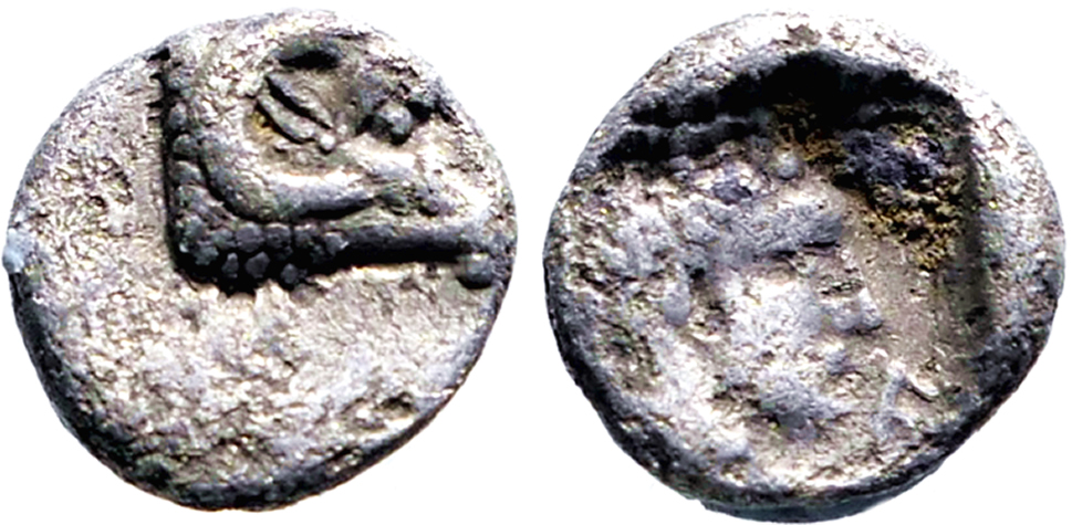 Troas, Kebren AR7 Obol. Apollo / Ram | Greek Coins