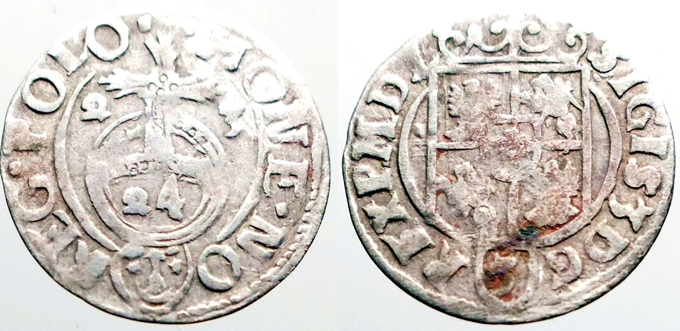 Poland, Sigismund III Vasa AR19 (3) Polker 1623 | European Coins