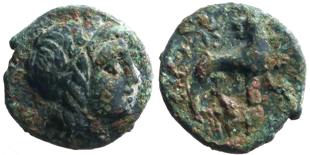Ionia, Miletos AE13 Apollo / Lion & star | Greek Coins