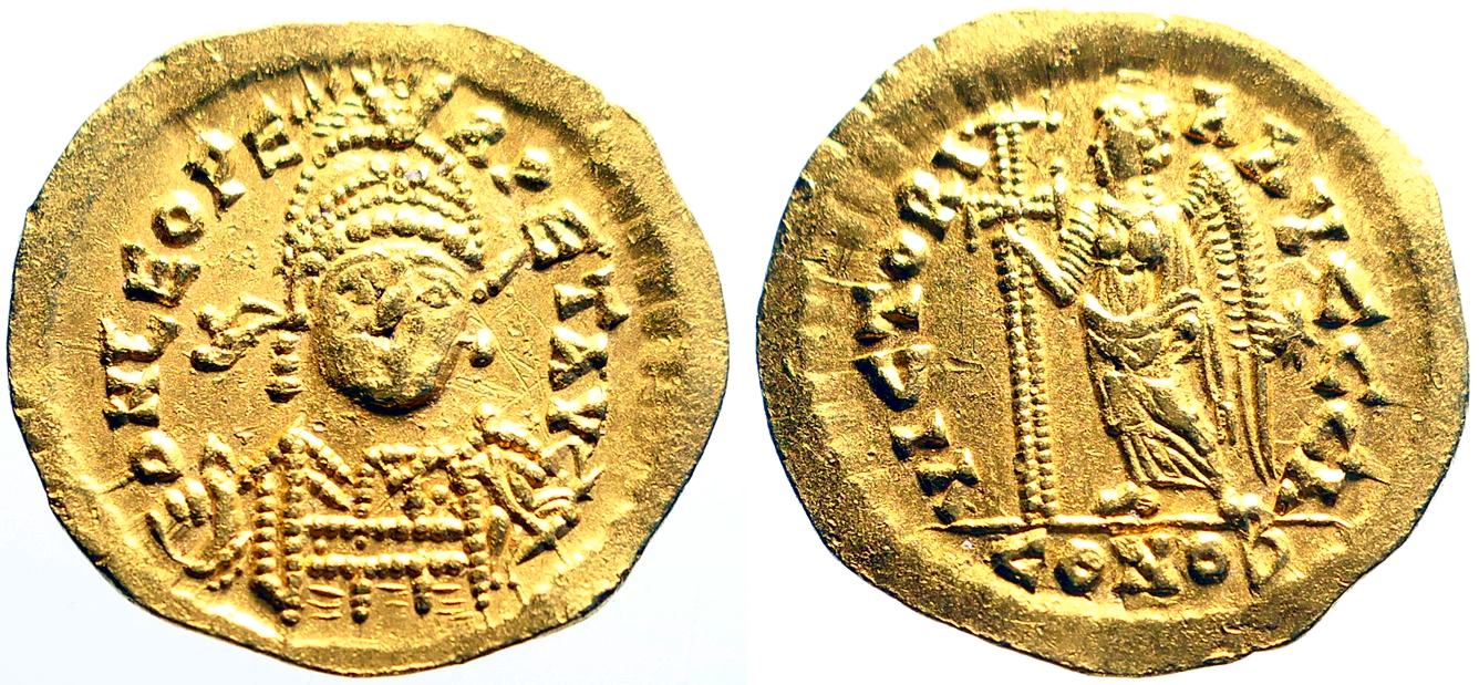 Leo I AV21 Solidus. Victory w. long cross. Constantinople | Roman ...