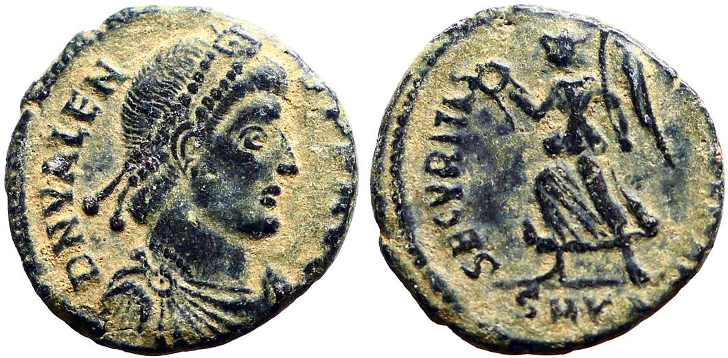 Valens AE16 Victory with wreath advancing | Roman Imperial Coins