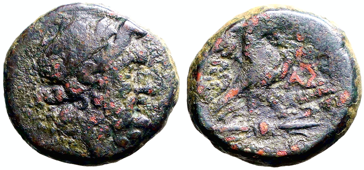 Phrygia, Amorion. AE20 Zeus / Eagle on thunderbolt | Greek Coins