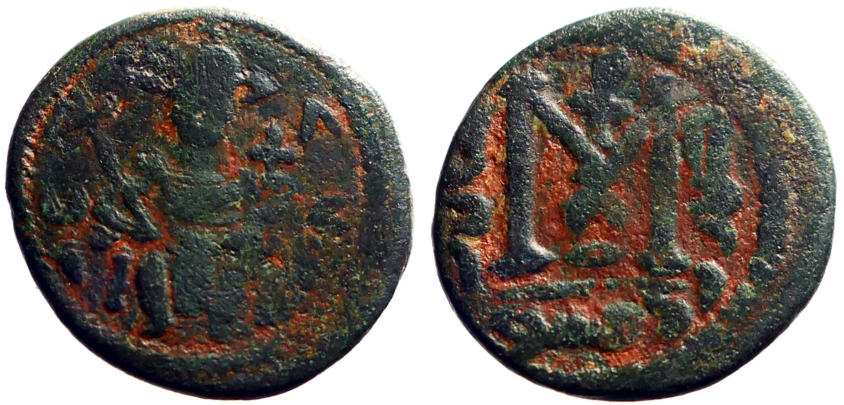 Umayyad Caliphate. Yazid I ibn Mu'awiya AE20 Fals | Byzantine Coins