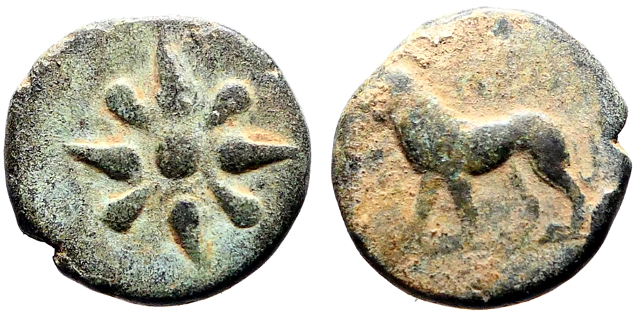 Ionia, Miletos AE13 Lion walking / Stellate design | Greek Coins