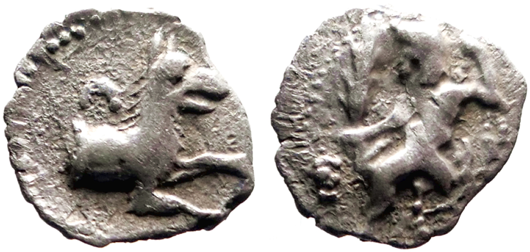 Lykaonia, Laranda AR11 Obol Baal / forepart Wolf | Greek Coins