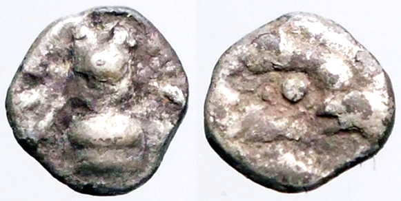 Ionia, Ephesos AR5 Tetartemorion. Bee / Eagle within incuse square