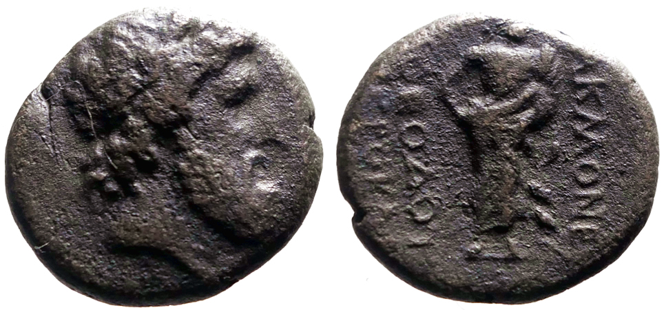 Akmoneia, Phrygia AE16 Zeus / Asklepios | Greek Coins