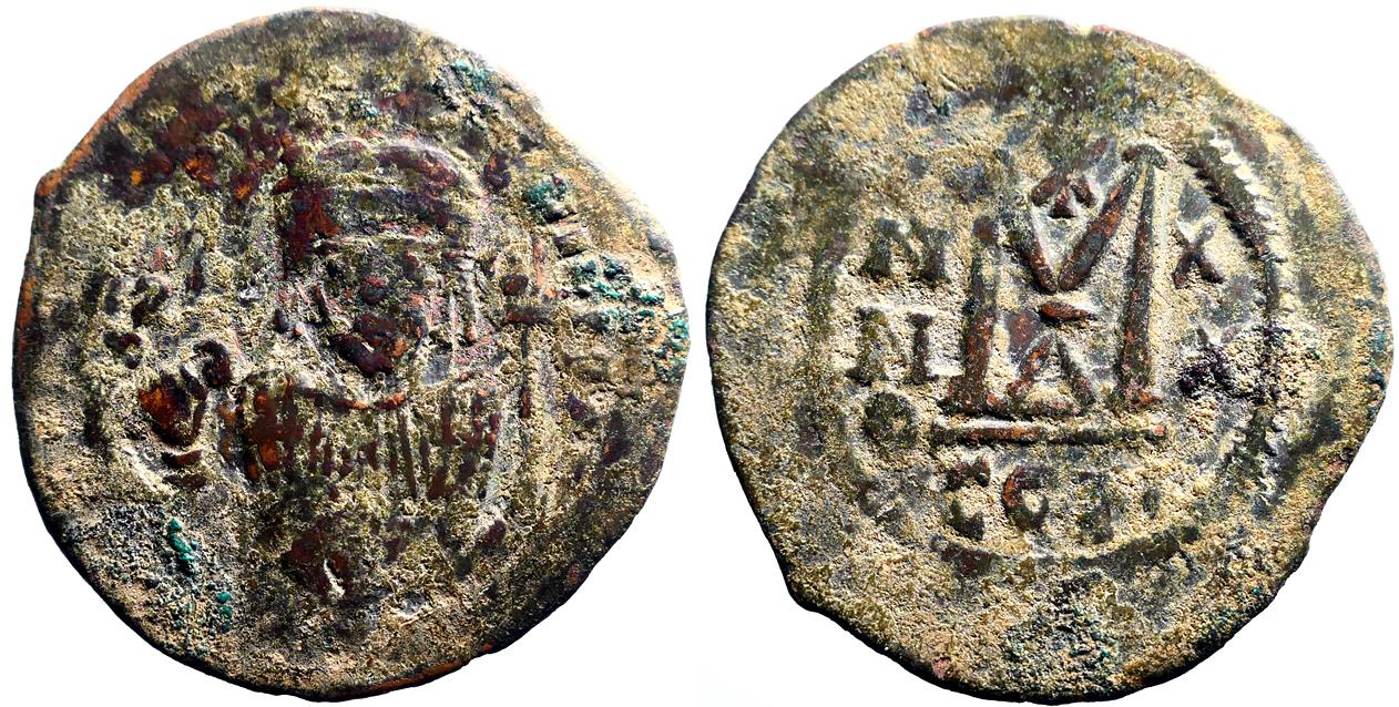 Maurice Tiberius AE37 Follis. Constantinople. year 20 | Byzantine Coins