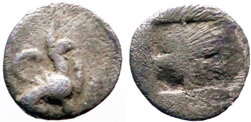 Ionia, Teos AR8 Hemiobol. Griffin / Incuse square | Greek Coins