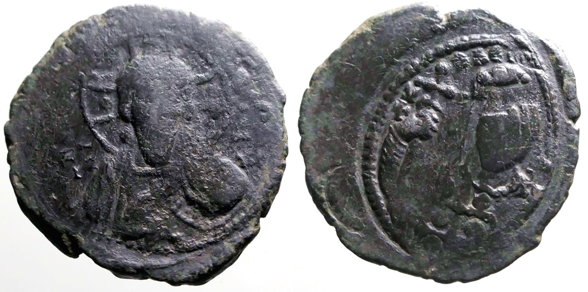 Constantine X AE28 Follis. Christ. Constantinople | Byzantine Coins