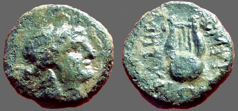 Ionia, Smyrna. AE10 Apollo / Lyre | Greek Coins