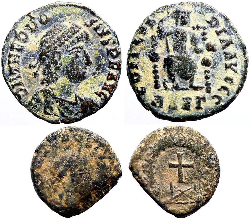 2 Roman coin of Theodosius I, II | Roman Imperial Coins