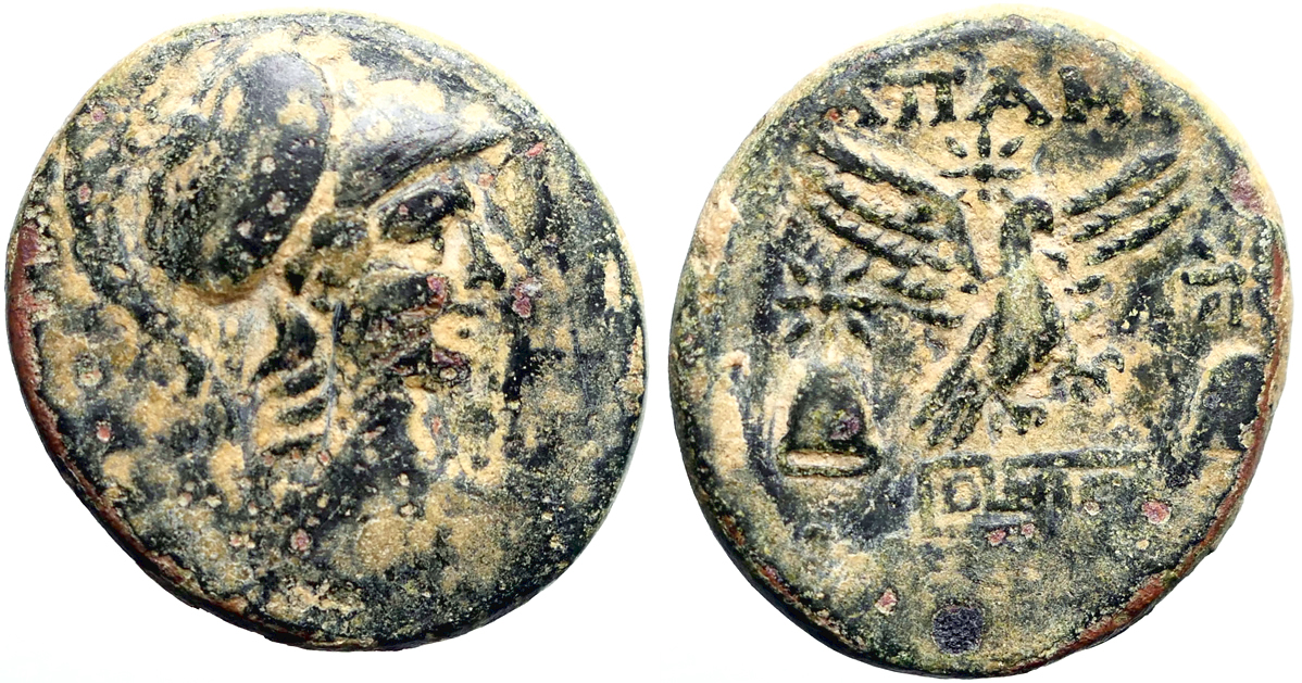 Phrygia. Apameia AE24 Athena / Eagle on maeander pattern | Greek Coins
