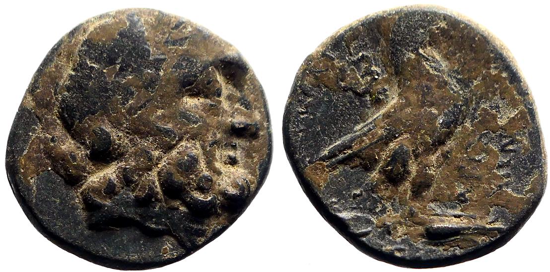 Phrygia, Amorion AE19 Zeus / Eagle stg on thunderbolt | Greek Coins