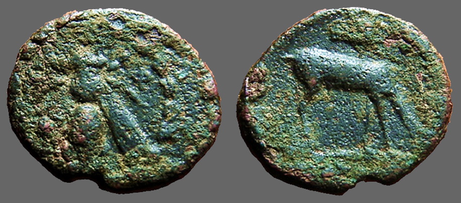Ionia, Ephesos AE18 Bee / Stag | Greek Coins