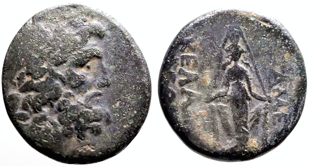 Phrygia, Apameia AE19 Zeus / Cult statue of Artemis Anaïtis | Greek Coins