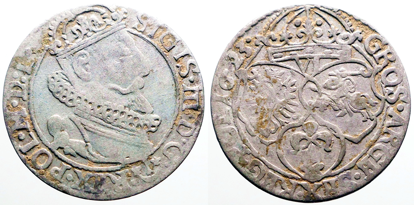 Sigismund III Vasa 6 Groszy, Krakau 1623 | European Coins