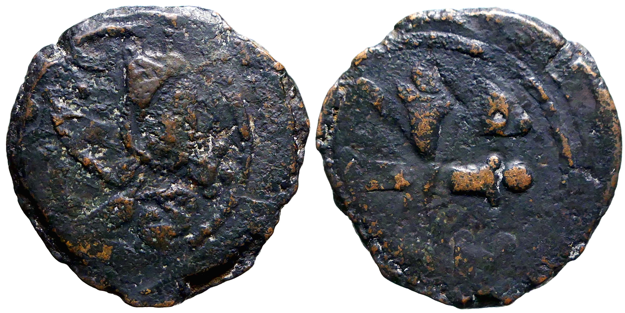 Crusaders. Baldwin II AE26 follis. Second reign. Edessa | Byzantine Coins