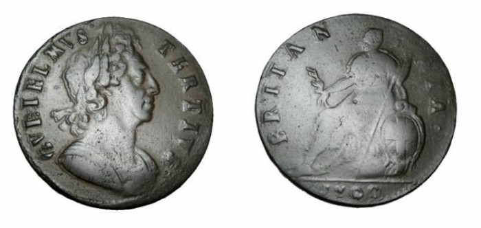 1700 William III Half Penny | European Coins