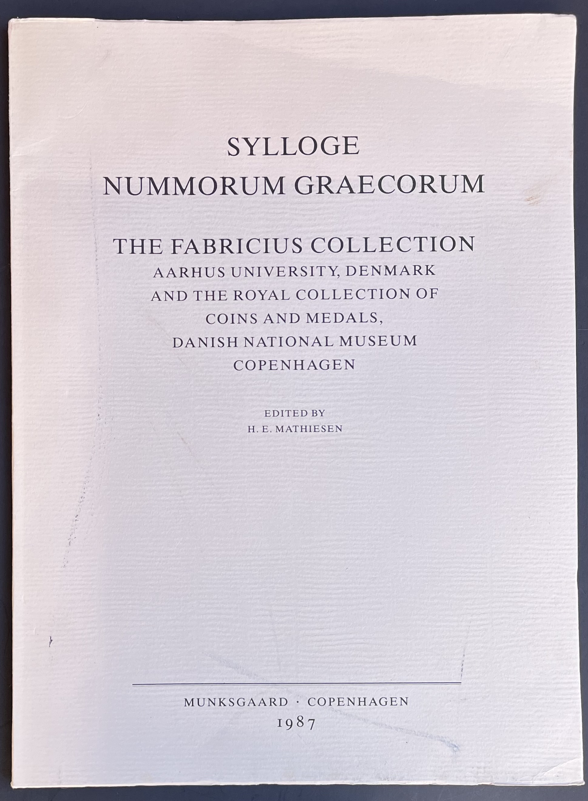 Sylloge Nummorum Graecorum Fabricius | Ancient Coin Books