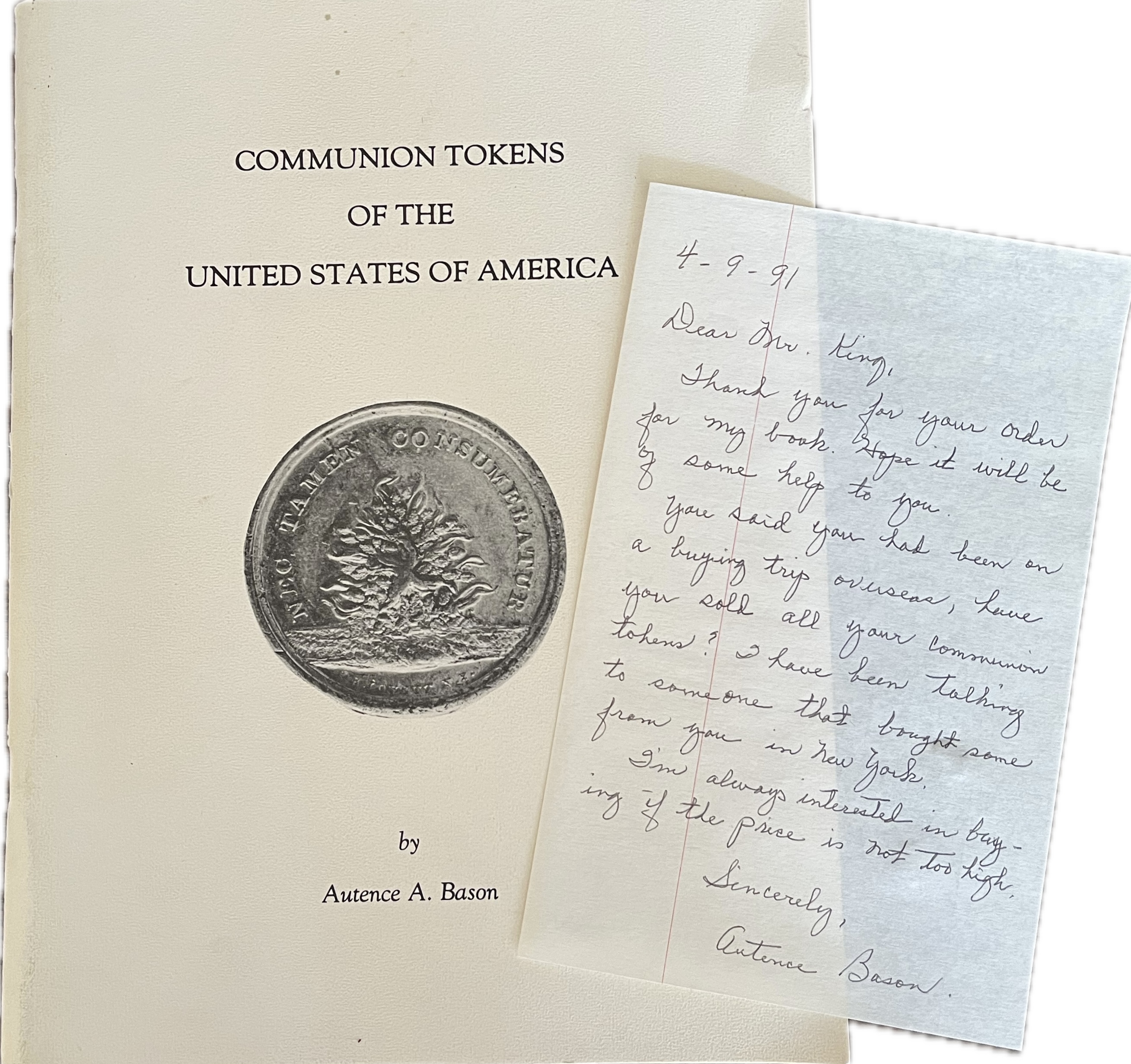 Bason: Communion Tokens of the United States, with ALS | Tokens & Medals