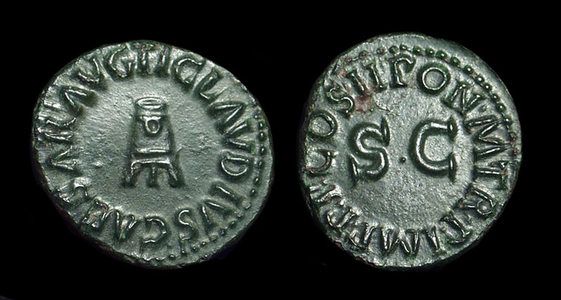 CLAUDIUS, AD 41-54. Æ Quadrans (3.47g). | Roman Imperial Coins