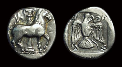 MACEDONIA, Olynthos. AR Tetrobol (2.56g), c. 460-432 BC. | Greek Coins