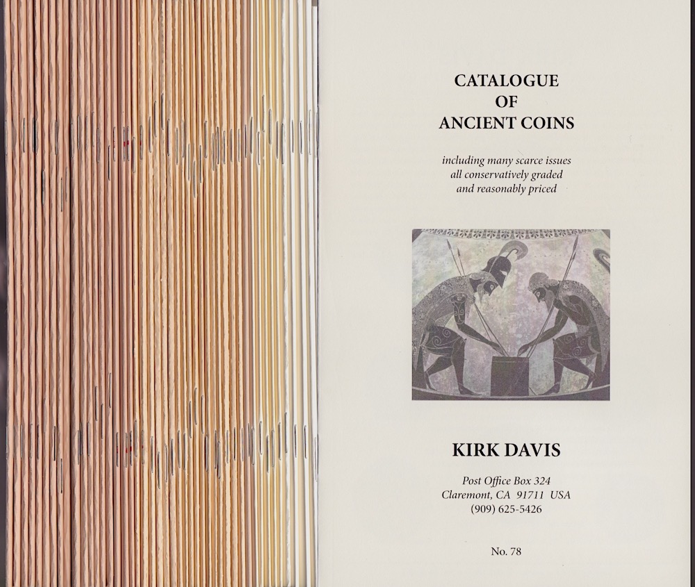 Kirk Davis. Catalogue of Ancient Coins: Lot of 50 issues (1995-2022)