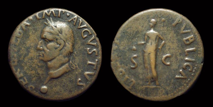 GALBA, AD 68-69. Æ As (9.20g). Tarraco mint. | Roman Imperial Coins